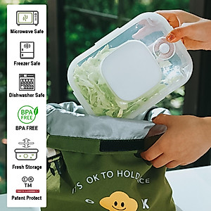 HelpyLife Vacuum Seal Containers for Food Storage, Press Out Excess Air Preserve Food Freshness, BPA Free Meal Prep Vacuum Containers for Fruits, Vegetables, Lunch, Leftovers, Marinating Meat