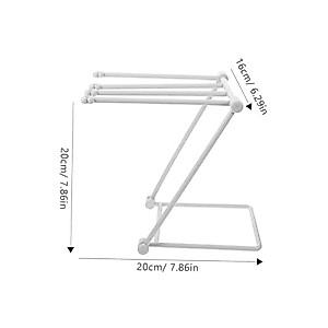 WOONEKY Storage Rack Cloth Rack Cloths Rack Cup Holder Foldable Cloth Holder Kitchen Countertop Rack Towel Rack Light Grey