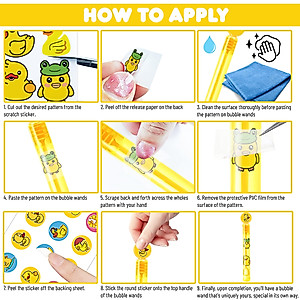 24PCS Duck DIY Bubble Wands Party Favors 96PCS Stickers for Goodie Bag Fillers Pinata Stuffers, Mini Bubble Bulk Birthday Party Supplies Toys Gifts Class Prizes for Toddlers Boys Girls