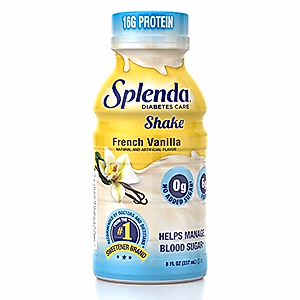 SPLENDA Diabetes Care Shakes - Meal Replacement Shake, French Vanilla, 8 Fl Oz (Pack of 24)