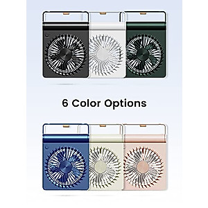 FERRISA Desk Fan, Small But Powerful, Portable Fan Battery Operated, 220° Tilt Folding Ultra Quiet mini Personal Fan, Strong Wind, 3 Speed Adjustable For Home Office Desktop Travel Camping (Black)