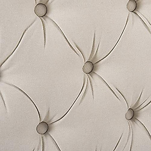 Jennifer Taylor Home Anastasia Upholstered Shelter Headboard Bed Set, King, Sky Neutral Beige Polyester