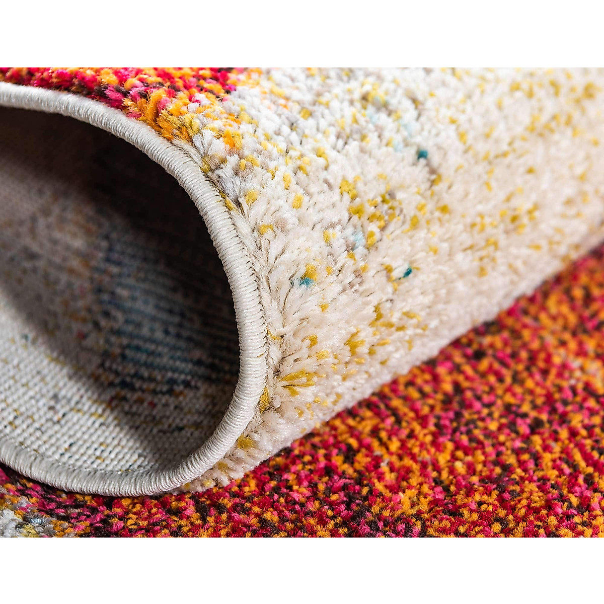 Unique Loom Positano Collection Coastal Modern Abstract Oceanic Rust Red Area Rug (9' x 12')