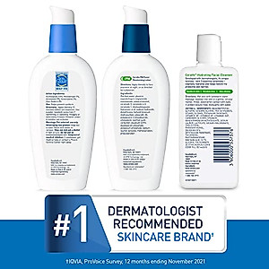 CeraVe AM Face Moisturizer with SPF, PM Face Moisturizer & Hydrating Face Wash Skin Care Set| Travel Size Toiletries | Skin Care Routine for Morning & Night | 3oz Lotion + 3oz Lotion + 3oz Cleanser