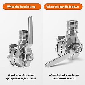 Yacht Ship RV Marine VHF Antenna Mounts, Ratchet Rail Mount Pipe clamp, 316 Stainless Steel Adjustable Base Mount for Boat