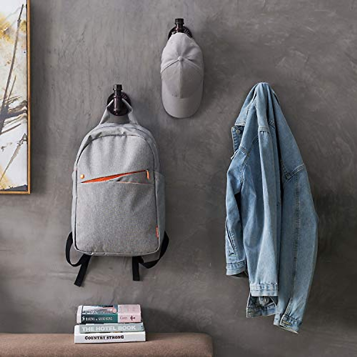 MyGift Industrial Rustic Copper-Tone Metal Coat Hooks Wall Mounted Hangers for Coats, Hats, Handbags, Set of 3