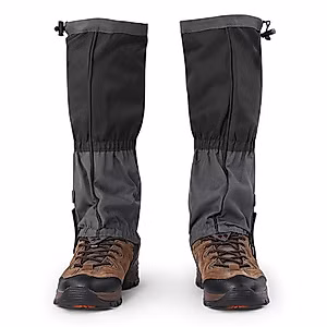 Leg Gaiters , watertight and adjust Snow Boot Gaiters , Outdoor Hiking Gaiters for Men & Women Adult , Snow Boot Gaiters for Hiking , Hunting , Running(black)