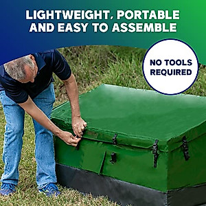 YardStash Outdoor Storage Box (Waterproof) - Heavy Duty, Portable, All Weather Tarpaulin Deck Box - Protects from Rain, Wind, Sun & Snow - Perfect for the Boat, Yard, Patio, or Camping – XL Green