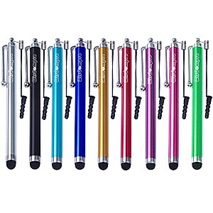 Wisdompro Stylus Pens for Touch Screens, 9 Pack of Universal Rubber Tip Stylus with Lanyard Tether for iPad, for Tablet, for iPhone, for Samsung and All Touchsreen Devices (9-Color)