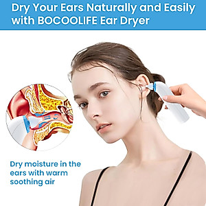 BOCOOLIFE Ear Dryer Ear Blow Dryer Swimming Ear Moisture Swimmers Ear Drier Swim Ear Blower Electronic Ear Water Remover Rechargeable Battery Operated Ear Fluid Remover Ear Dryer for Swimmers Dry Ears