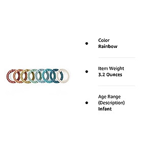 Itzy Ritzy Linking Ring Set; Set of 8 Braided, Rainbow-Colored Versatile Linking Rings; Attach to Car Seats, Strollers & Activity Gyms; Rainbow