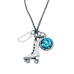 Personalized Girls Roller Skating Necklace, Roller Derby Pendent Charm Necklace For Roller Skaters - Roller Gifts for Women, Teens and Girls