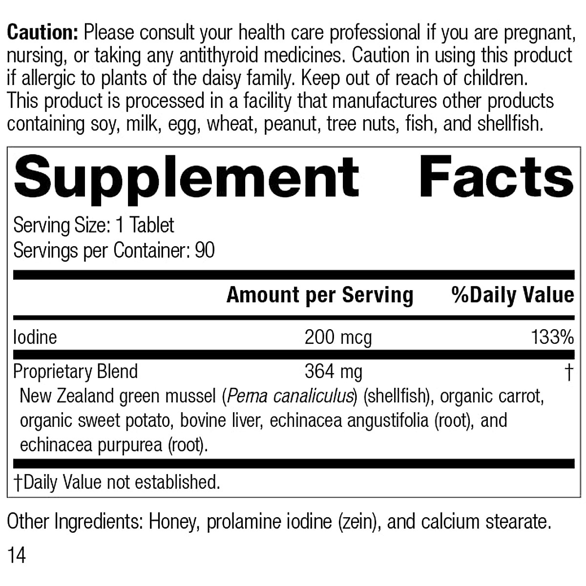 Standard Process Inc. Iodomere - Whole Food Metabolism and Thyroid Support with Echinacea Purpurea, Green Lipped Mussel, Organic Carrot, Organic Sweet Potato, and Iodine - 90 Tablets