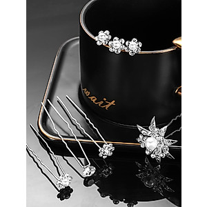 Unittype 40 Pack Bridal Wedding Hair Pins Rhinestone Hair Clips Accessories for Women and Girls