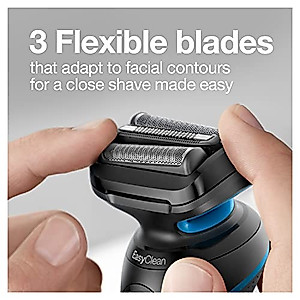 Braun Series 5 5020 Electric Razor for Men Foil Shaver with Beard Trimmer, Rechargeable, Wet & Dry with EasyClean, Black, 5 Piece Set