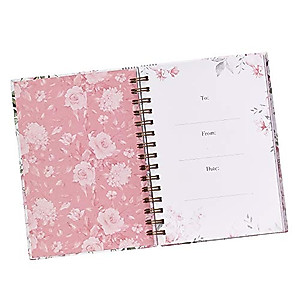 Christian Art Gifts Journal w/Scripture Trust In The Lord Proverbs 3:5 Bible Verse Pink Flowers 192 Ruled Pages, Large Hardcover Notebook, Wire Bound