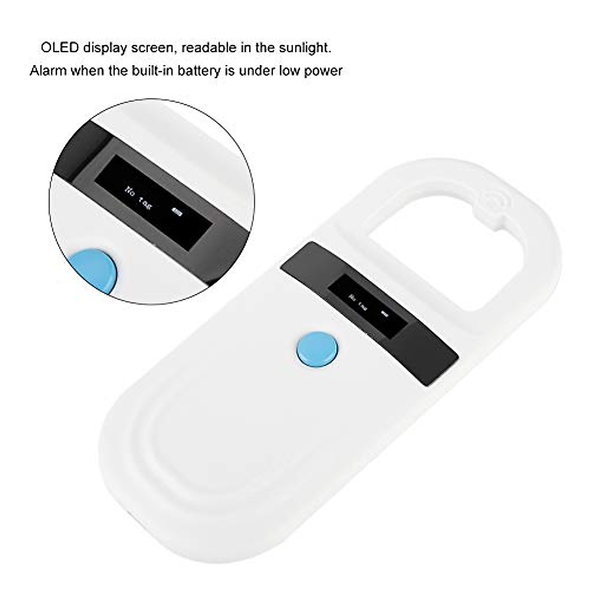 Pet Microchip Reader, ID Scanner Rechargeable Handheld Animal Chip Registration Pet Tag Scanner for Animal Pet Pig Dog Cat