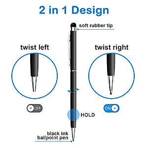 Stylus Pens for Touch Screens, Stylus Pen 10-Pack High Precision Capacitive 2 in 1 Stylus Ballpoint Stylists Pens Universal for iPhone iPad Tablet Laptop Kindle Samsung Galaxy All Touch Screens Device