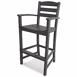POLYWOOD TD202GY La Casa Café Bar Arm Chair, Slate Grey