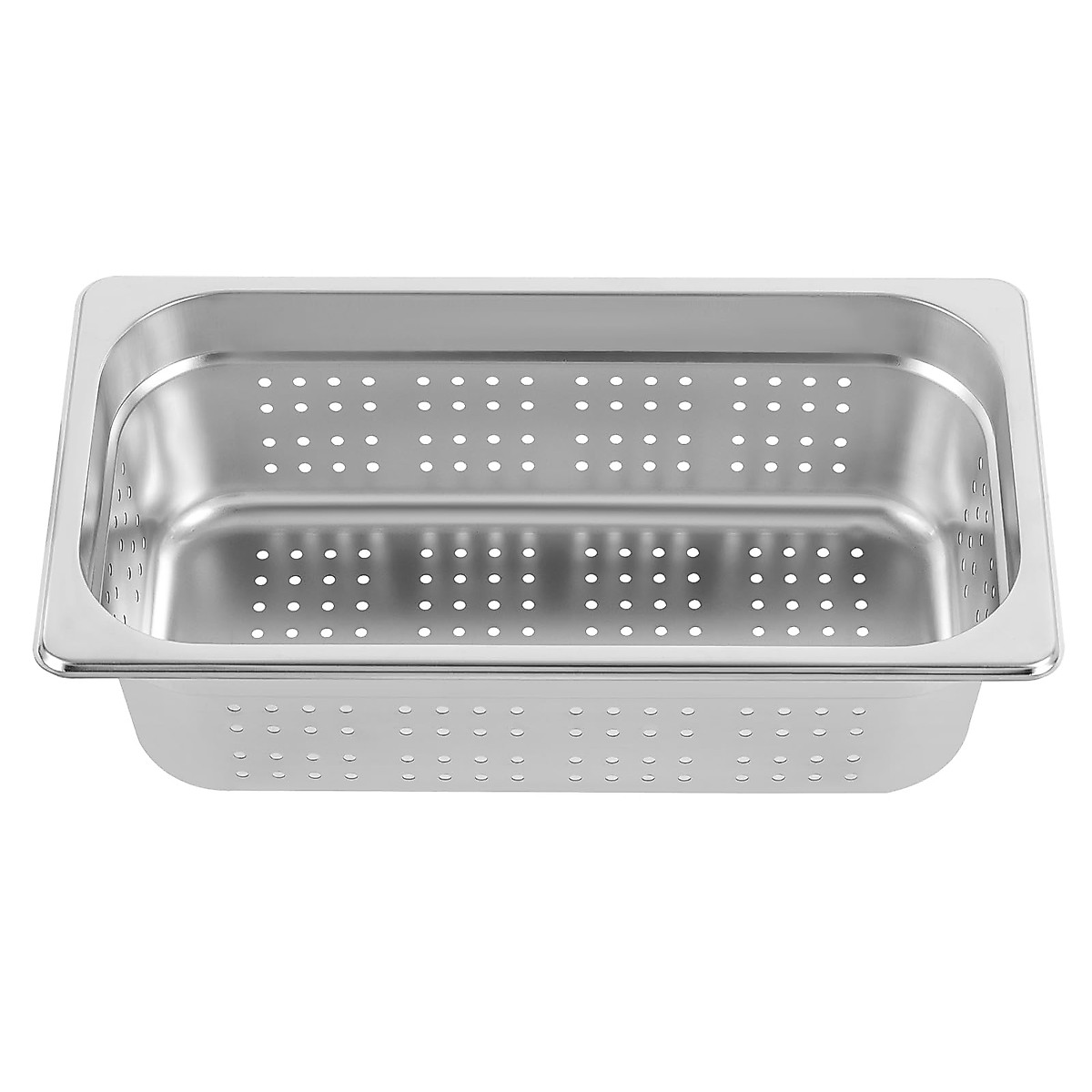 DYNAMI 2-Pack Anti-Jam Perforated Stainless Steel Steam Table Pan, 1/3 Size, 4" Deep Commercial Chafing Steam Table Pan Hotel Pans,Catering Food Pan (2-Pack,1/3 Size, 4" Deep)