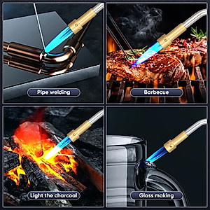 LIVOSA Heat Propane Mapp Torch Multi Purpose Includes 3 Nozzles/Tips High Intensity Trigger Start Torch Heat Shrink Torch