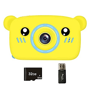 Children Photo Camera Toy Cute - with Several Mini Games Digital Camera Large Screen for Kids Boys & Girls Rechargeable Electronic Camera with 32GB TF Card