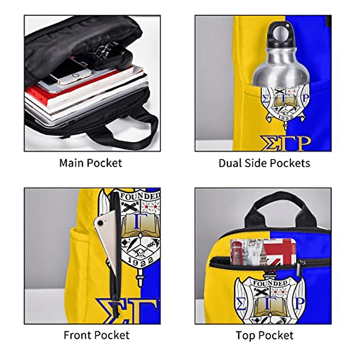 Sigma Gamma Rho Laptop Backpack, Lightweight Multifunctional College Laptop School Bag Sister Backpack Gift