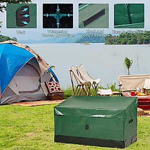 48 * 24 * 29Inch 130 Gallon Waterproof Deck Box, Portable Outdoor PVC Storage Box for All Weather, Perfect for Camping Boat Garden Poolside Yard, Tool-Free Assembly,Green