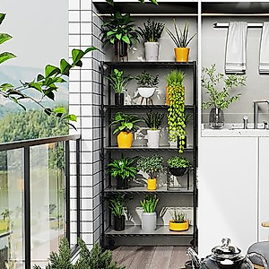 5 Tier NSF Wire Shelf Shelving Unit, 14 x 30 x 60 Inch 750lbs Capacity Adjustable Storage Metal Rack with Wheels/Leveling Feet & Shelf Liners, Ideal for Garage, Kitchen, Office Home and More - Black