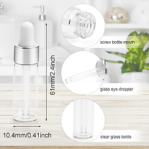 BOSMIOW 50 Pack Clear Glass Dropper Bottles 5ml(1/6oz) Empty Glass Vials Essential Oil Dropper Bottles Perfume Aromatherapy Cosmetic Liquid Sample Bottles With Glass Eye Dropper