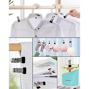 BERYLER 30 Pack Clothes Pins for Laundry Clips, Heavy Duty Multipurpose Stainless Steel Clothespins, Clips Drying Pegs Clamps for Clothesline Outdoor Kitchen Food Bag¡­