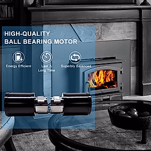 Replacement Blower Motor for Lopi Freedom Bay & Freedom II & Answer & Revere, Avalon Olympic 1190 Wood Stove Insert, 99000137 99000123 99000190 99000126 99000128 99000133 Blower Fan (Left + Right)