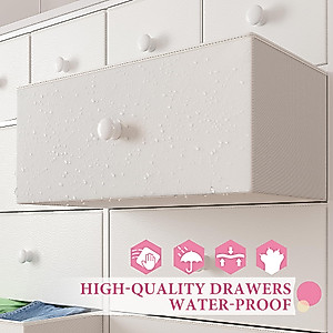 EnHomee White Dresser for Bedroom with 12 Drawers Dressers & Chest of Drawers with Wood Top, Metal Frame,Tall Dressers for Girls Bedroom,Living Room,Hallway,Closet