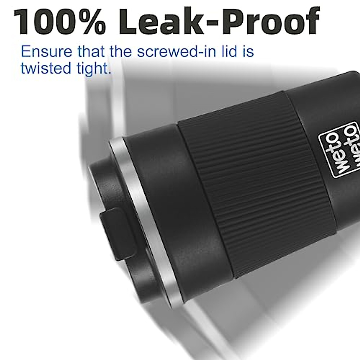 WETOWETO 12oz Coffee Cup, Insulated Travel Coffee Mug, Stainless Steel Coffee Tumbler, Spill Proof Coffee Mug with Lid, Portable Thermal Mug, Reusable Travel Coffee Cup for Hot and Cold(Black)