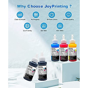 JoyPrinting Epson 664 Ink Refill Bottles Replacement for T664 Ink Work for EcoTank ET-2650 ET-2500 ET-2550 ET-2600 ET-4500 ET-14000 L100 L110 L120 L200 L210 L300 L350 L355 L550 L555 Printers (5 Pack)