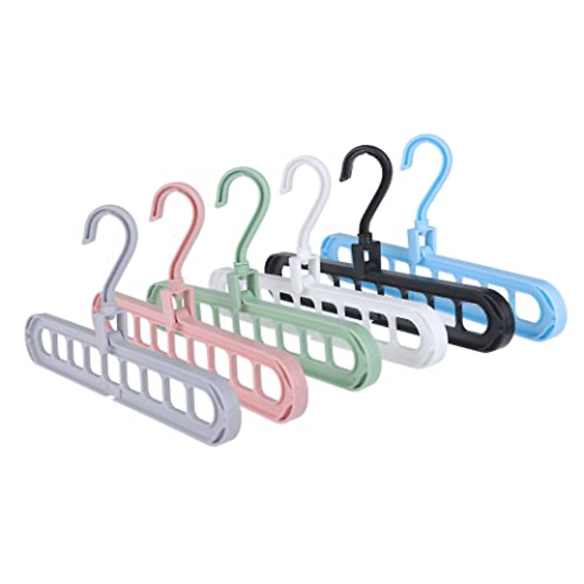 Space Saving Hangers Closet Organizers Pack of 6 Clothes Hanger, Closet Organizer and Storage for Wardrobe Organization - Sturdy and Durable Plastic - Lightweight Multi-Functional Space Saver