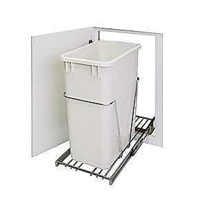 Hardware Resources CAN-EBMSW-R Single Pullout Waste Container System, White