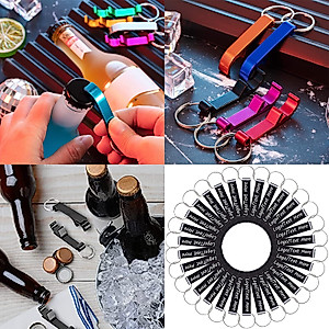 10pcs Custom Bottle Opener Keychain in Bulk, Personalized Bear Opener Engraved with Logo Text,Customized Aluminum Bottle Opener for Business Wedding Party Favors Gifts Black