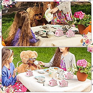 Fuutreo 50 Pcs Vintage Floral Teapot Box Flower Tea Party Gift boxes Teapot Candy Box tea Time party decorations for Tea Garden Wedding Bridal Birthday Baby Shower (Pink)