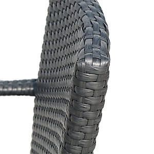 GDF Studio Dora Outdoor Wicker Barstool Chair (Set of 2), Gray