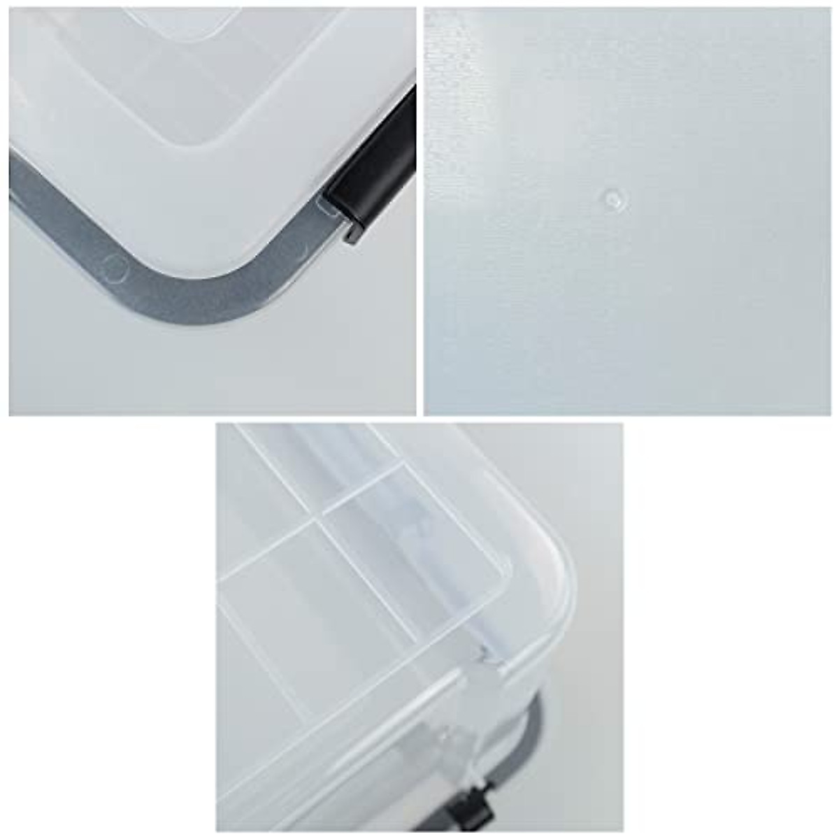 Sosody 12 Quart Clear Storage Latching Box, Plastic Latch Box with Lid, 6-Pack