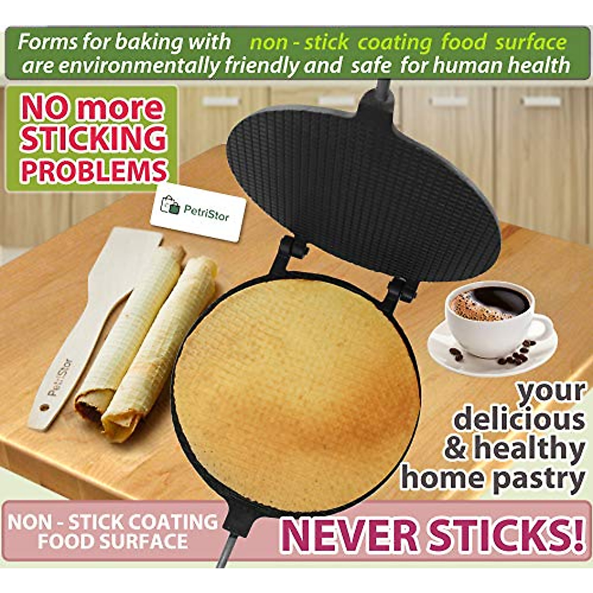 Waffle Maker round form Non-stick Cookies Pastry