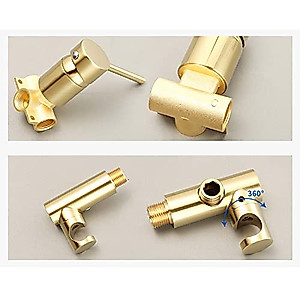 MINJING Toilet Shower Spray Mixer Set Brushed Gold Hot and Cold Concealed Handheld Bidet Sprayer Kit Single Function Bathroom Toilet Bidet Mixer Spray Kit
