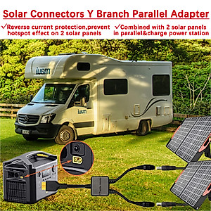 KarlKers DC 8mm to XT60 Connector, DC 8mm Y Parallel Adapter, XT60 Extension Cable with Reverse Current Protection, DC 8mm to XT60 Y Splitter for Lipo Battery Pack EFDELTA River Portable Power Station