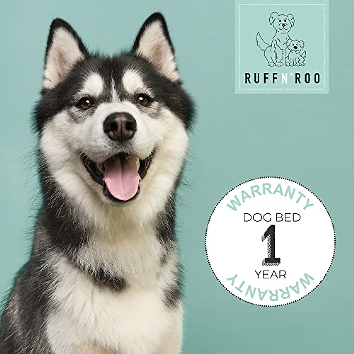 Classic Brands Ruff n' Roo X-Large Waterproof Bolster Cotton and Memory Foam Dog Bed with Non-Slip Bottom, Grey