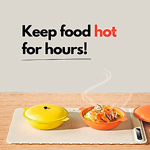 Miller Market Warming Mat, Miller Market Food Warmer, Tempmaster Adjustable Warming Tray, Temp Master Electric Food Warming Mat, Millermarket Heating Food Electric Warming Tray (White, 15 * 23.6inch)