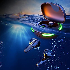 TOUMENY Bluetooth Wireless in-Ear Sports Headphones, Bluetooth 5.1 Digital Display Noise Cancellation Digital Display