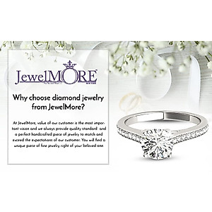 JewelMore 1/2ctw Diamond Engagement Ring in 10k White Gold (white-gold, 8)