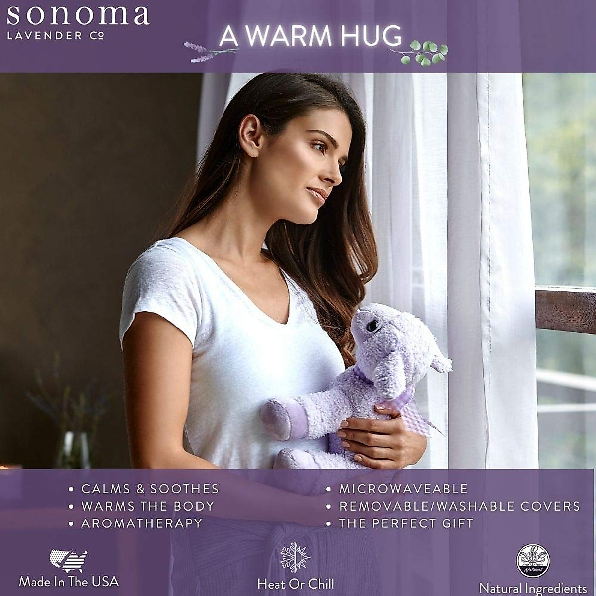Sonoma Lavender Microwaveable Aromatherapy Pillow, Lucky The Puppy, Lavender Scented