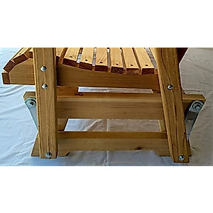 Kilmer Creek Rustic Finished 2' Natural Cedar Fanback Adirondack-Style Glider, Amish Crafted